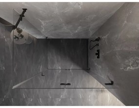 Mexen Lunar-F, sklápěcí sprchový kout pravý 100 x 80 cm, 8mm čiré sklo, černý profil, 836-100-080-70-00-P