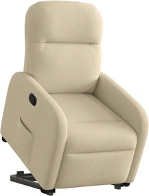 Zvedací polohovací křeslo krémové textil 3302980