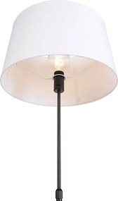 Stojací lampa černá s bílým lněným stínítkem 45 cm nastavitelná - Parte