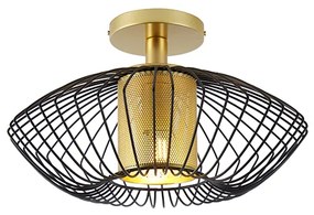 Designová stropní lampa zlatá s černou - Dobrado