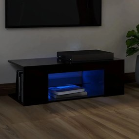 vidaXL Marketos TV skříňka s LED osvětlením černá 90 x 39 x 30 cm