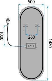 Rea Rea, Zrcadlo LED 150x50cm MOL-OV, HOM-01525