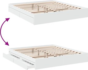 Rám postele se zásuvkami bílý 180 x 200 cm kompozitní dřevo 3280636