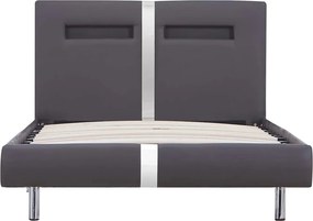Rám postele s LED šedý umělá kůže 90 x 200 cm 280856