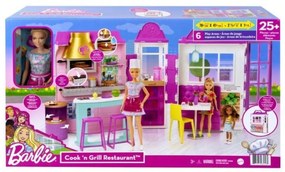 Mattel barbie restaurace s panenkou, herní set, hbb91