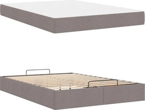 Rám postele s matrací 2 ks Taupe textil 3399491