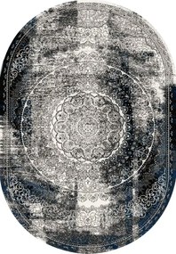 Kusový koberec Currus černý ovál Ovál 133 x 180 cm