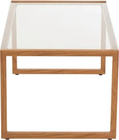 Konferenční stolek NATURELE se skleněnou deskou 90x50 cm, hnědý