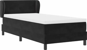 Postel s boxspringem s čelo Černá 90 x 200 cm samet 3340372