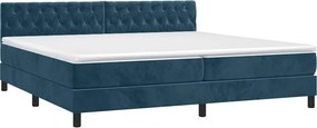 Box spring postel s matrací tmavě modrá 200x200 cm samet 3141507