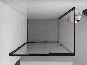 Mexen Exo, posuvná sprchová kabina, dveře 95 cm + boční stěna 100 cm, transparentní sklo, černá, 8153-095-100-70-00