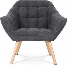 Křeslo tmavě šedé, dřevěné nohy masiv, AK-321 GREY2