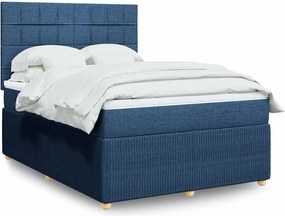 Box spring postel s matrací modrá 140x200 cm textil 3294385