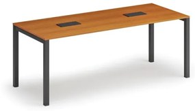 Stůl SQUARE 2000 x 800 x 750, třešeň + 2x stolní zásuvka TYP III, černá