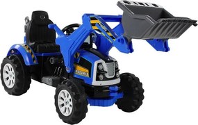 LEAN CARS Elektrický traktor s rypadlem modrý