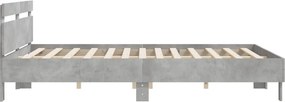 Rám postele s čelem betonově šedý 160 x 200 cm kompozitní dřevo 3207409