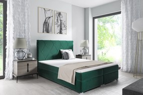 Čalouněná postel Melinda 160x200cm, zelená Riviera
