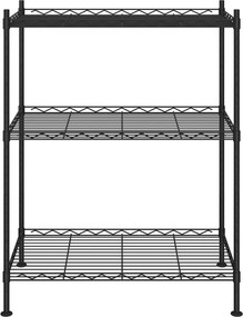 Úložný regál 3 police 60 x 35 x 76 cm černý 150 kg 324620