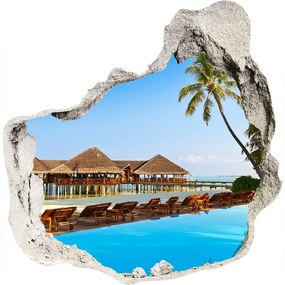 Wallmuralia Nálepka fototapeta 3D Bazén na Maledivách 75x75 cm