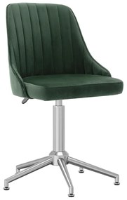 3090028 vidaXL Otočná kancelářská židle tmavě zelená samet
