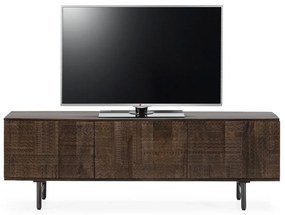 Tmavě hnědý TV stolek z mangového dřeva 145x48x40 cm Kalai – MOME