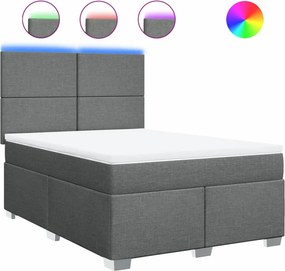 Box spring postel s matrací tmavě šedá 160x200 cm textil 3292833