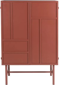 Červená kovová skříňka 70x105x35 cm Davis – White Label