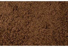 Kusový koberec shaggy čtverec Parba hnědý 160x160cm