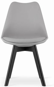 Set tří jídelních židlí MARK - šedé (černé nohy)