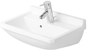 DURAVIT - Starck 3 Umyvadlo 600x450 mm, s přepadem, 3 otvory pro baterii, WonderGliss, bílá (03006000301)