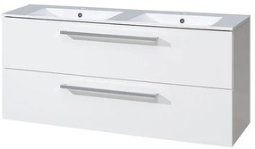 Mereo Mereo, Bino, koupelnová skříňka s keramickým umyvadlem 121 cm, bílá, dub, CN663