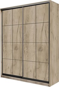 Skříň 2D Loft 1500x2400x600, 2 DTD Lines BL, Dub kraft šedý