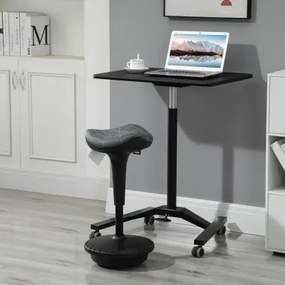 Vinsetto kancelářská stolička s otočnou funkcí, ergonomická stolička, výškově nastavitelná 65,5–83,5 cm 120° naklápětelná šedá