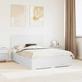 Rám postele se zásuvkou Bílá 160 x 200 cm Kompozitní dřevo 3412758