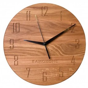 Kamohome Dřevěné nástěnné hodiny LYRA Průměr hodin: 30 cm, Materiál: Dub