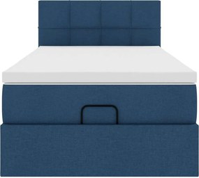 Osmanský postel s matrací modrá 100x200 cm textil 3311441