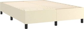 Box spring postel s matrací krémová 140x190 cm umělá kůže 3132377