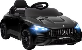 AIYAPLAY Dětské elektrické auto, design Mercedes, 12V motory, dálkové ovládání, LED světla, hudba, pro děti 3-6 let, černá