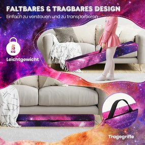 Costway 270 cm kladina dětská kladina skládací gymnastická kladina s – fialová