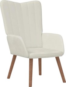 Relaxační křeslo krémově bílé samet 327664
