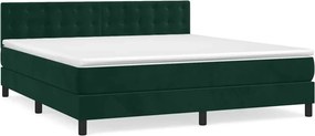 Box spring postel s matrací tmavě zelená 180x200 cm samet 3141560