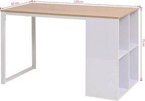 Psací stůl 120 x 60 x 75 cm dub a bílý 245720