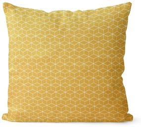 dekorativní geometrický povlak na polštář žlutý Fine squares 40x40 cm Obraz