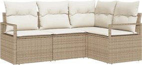 Set pohovek 4 pcs Béžová polyratan 3346361