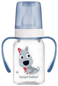 Canpol babies Láhev s úchyty Cute animals 120 ml Modrá