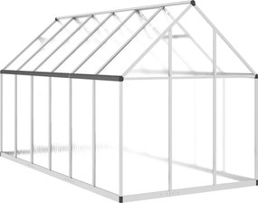 Skleník s podkladovým rámem stříbrný 334 x 169 x 195 cm hliník 3266326