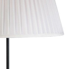 Stojací lampa černá se skládaným odstínem krémová 45 cm nastavitelná - Parte