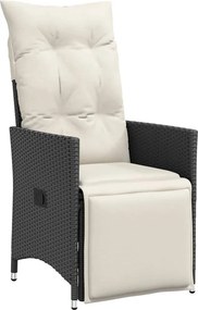 3dílný bistro set s poduškami černý polyratan 3276855