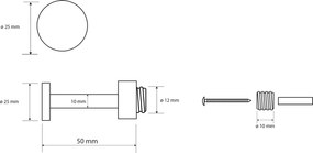 Sapho, X-ROUND věšáček 50mm, chrom