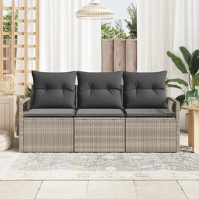 Set pohovek 3 ks Světle šedá polyratan 3346242